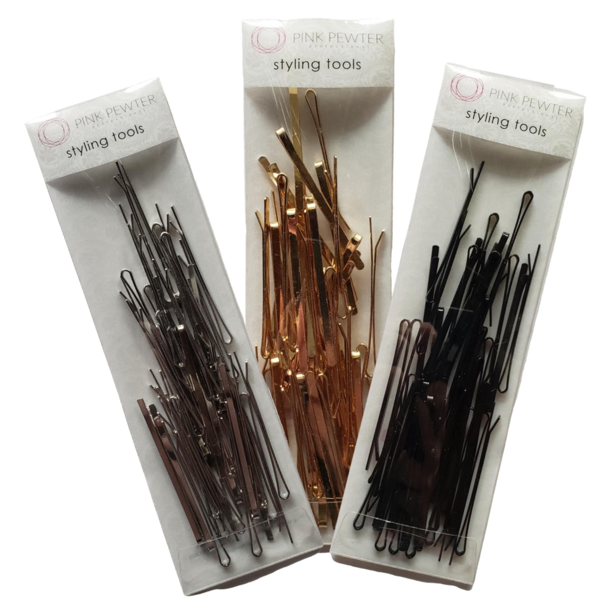Professional Flat Metal Styling Bobby Pins in Storage Cases - 120pc Pa ...