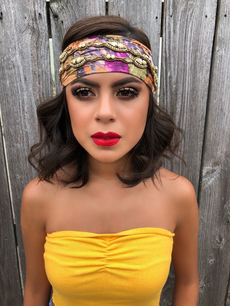 Nevaeh - Gold Wrap Around Band – Pink Pewter