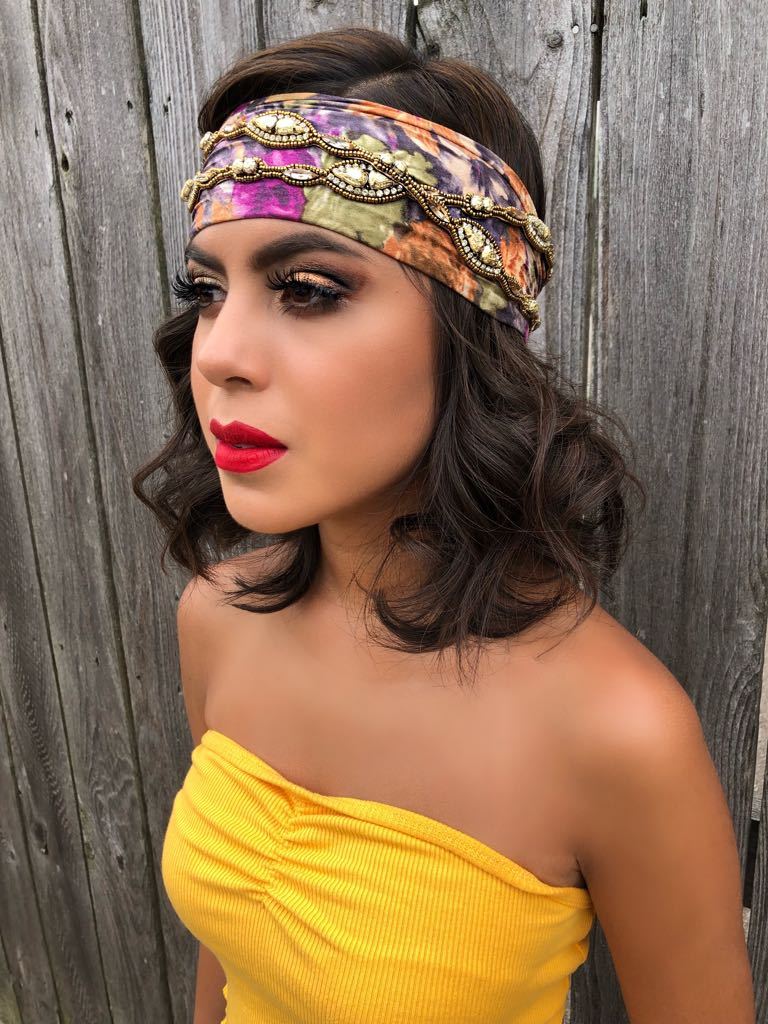 Nevaeh - Gold Wrap Around Band – Pink Pewter