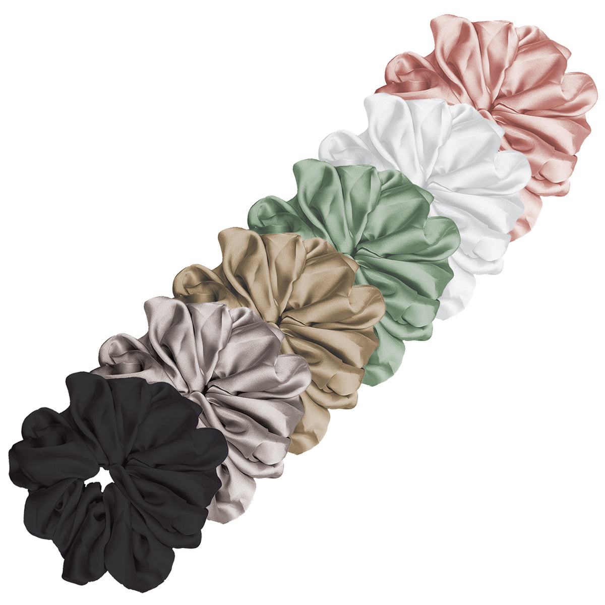 Luxe "Oversized" Plush Scrunchie - Spumoni Pack (6pcs) – Pink Pewter
