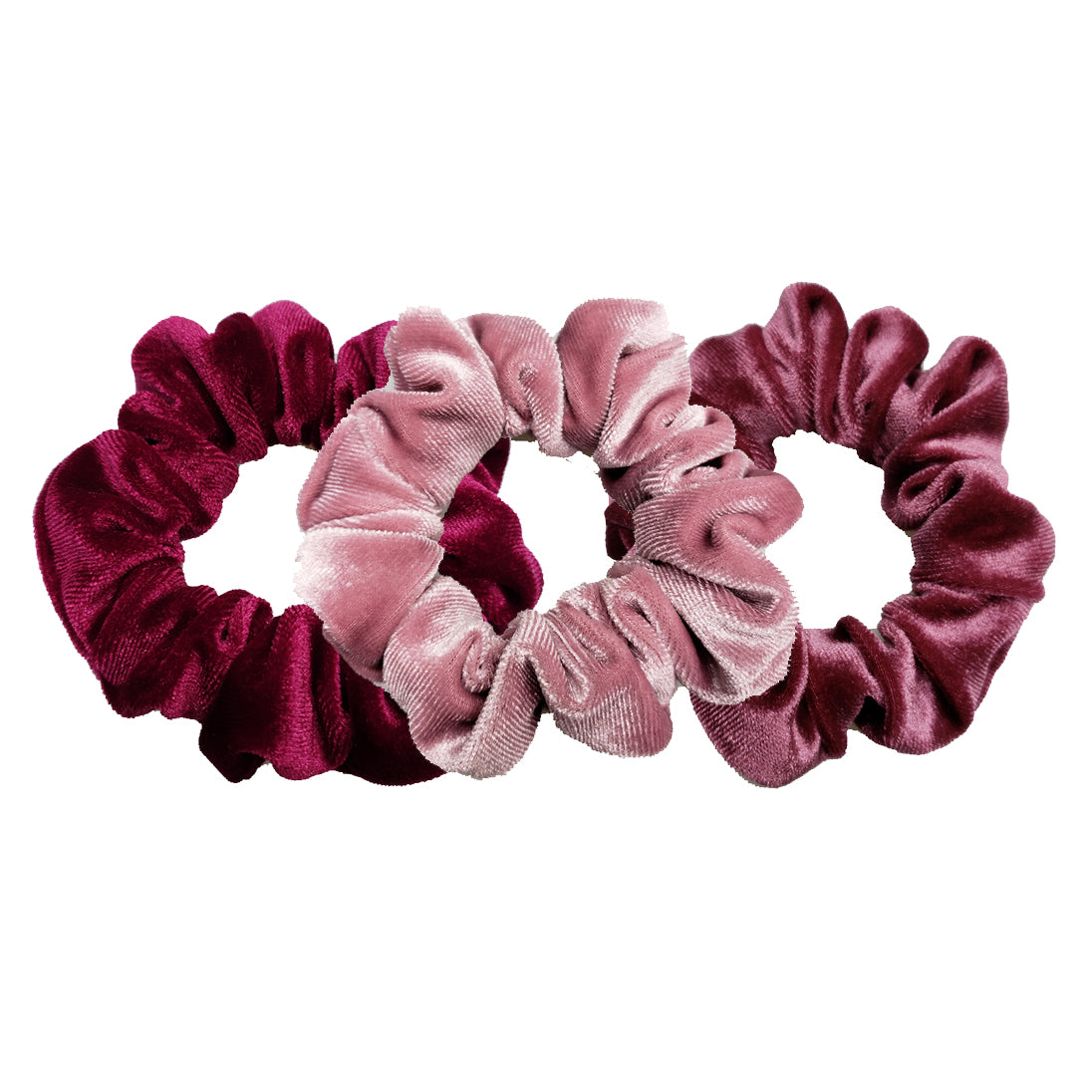 Luxe Velvet Scrunchie 3-Pack (Cherry Berry) – Pink Pewter